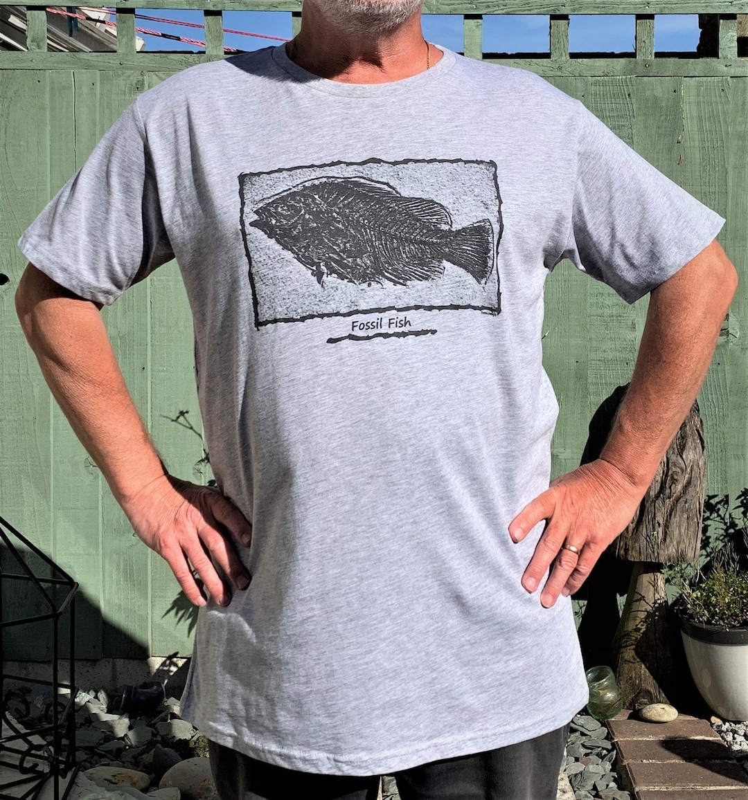 Fossil Fish Print 'T' Shirt by Fossilcraft - Etsy