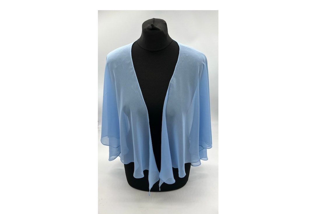 Baby Blue Chiffon Capelet, Bridal , Special Occasion Sky Blue Cover Up ...