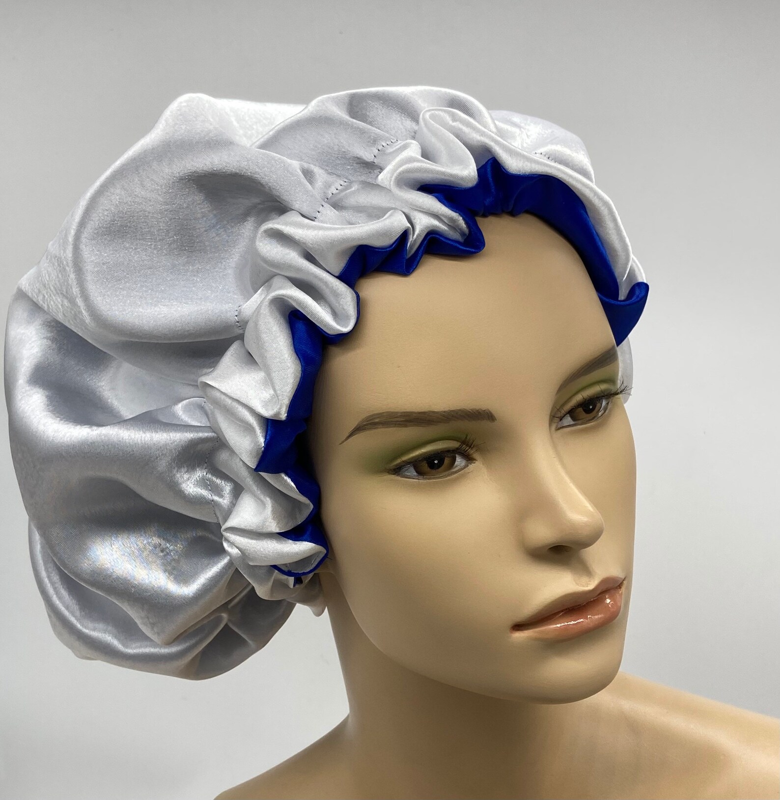 Silky Satin Blue Bonnet Reversible Blue and White Bonnet - Etsy