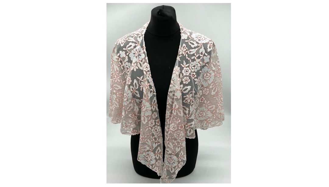 Bridal Floral Stretch Lace Capelet, Wedding, Bridal or Special Occasion ...