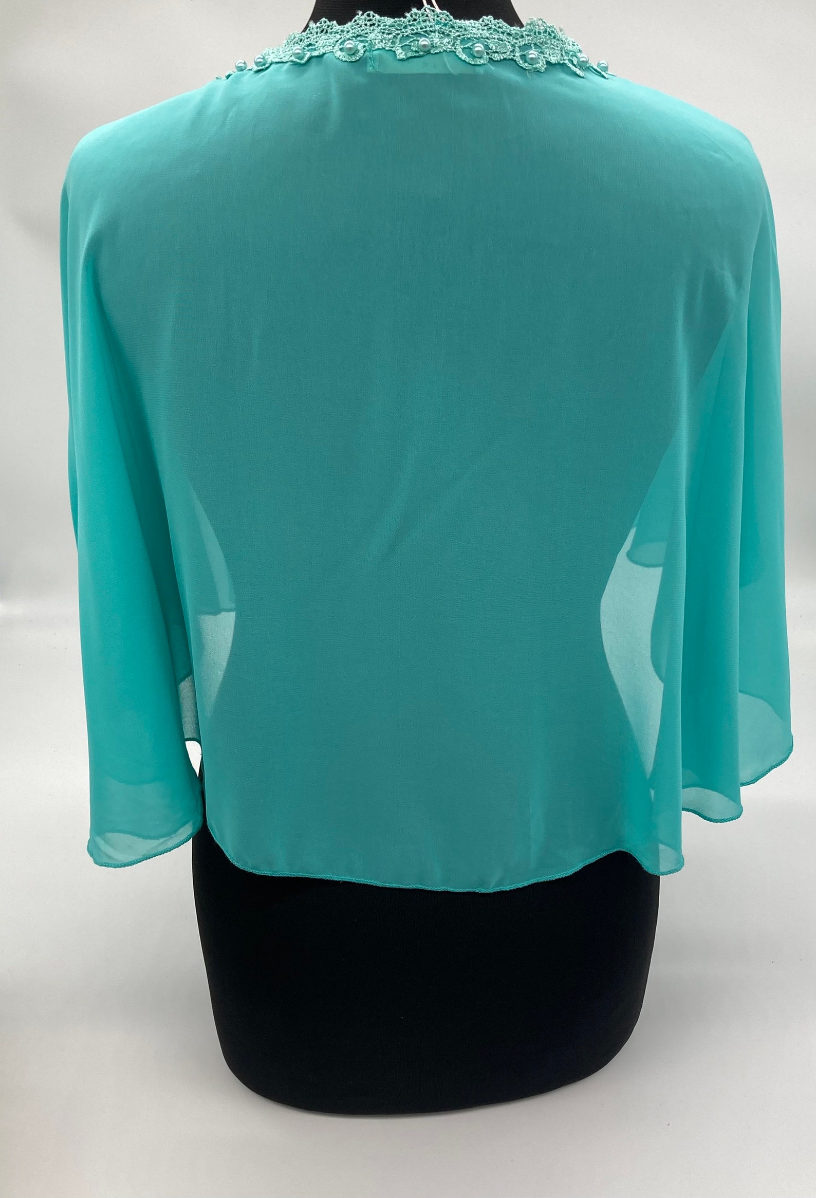 Mint Green Chiffon Capelet, Wedding, Bridal or Special Occasion Dress ...