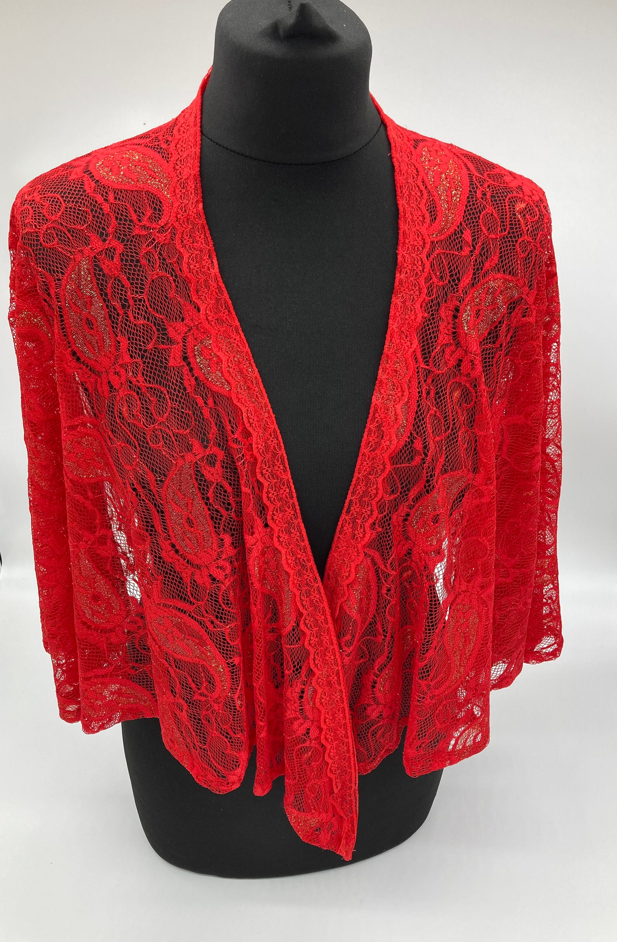Red Stretch Lace Capelet Wedding Bridal or Special Occasion - Etsy