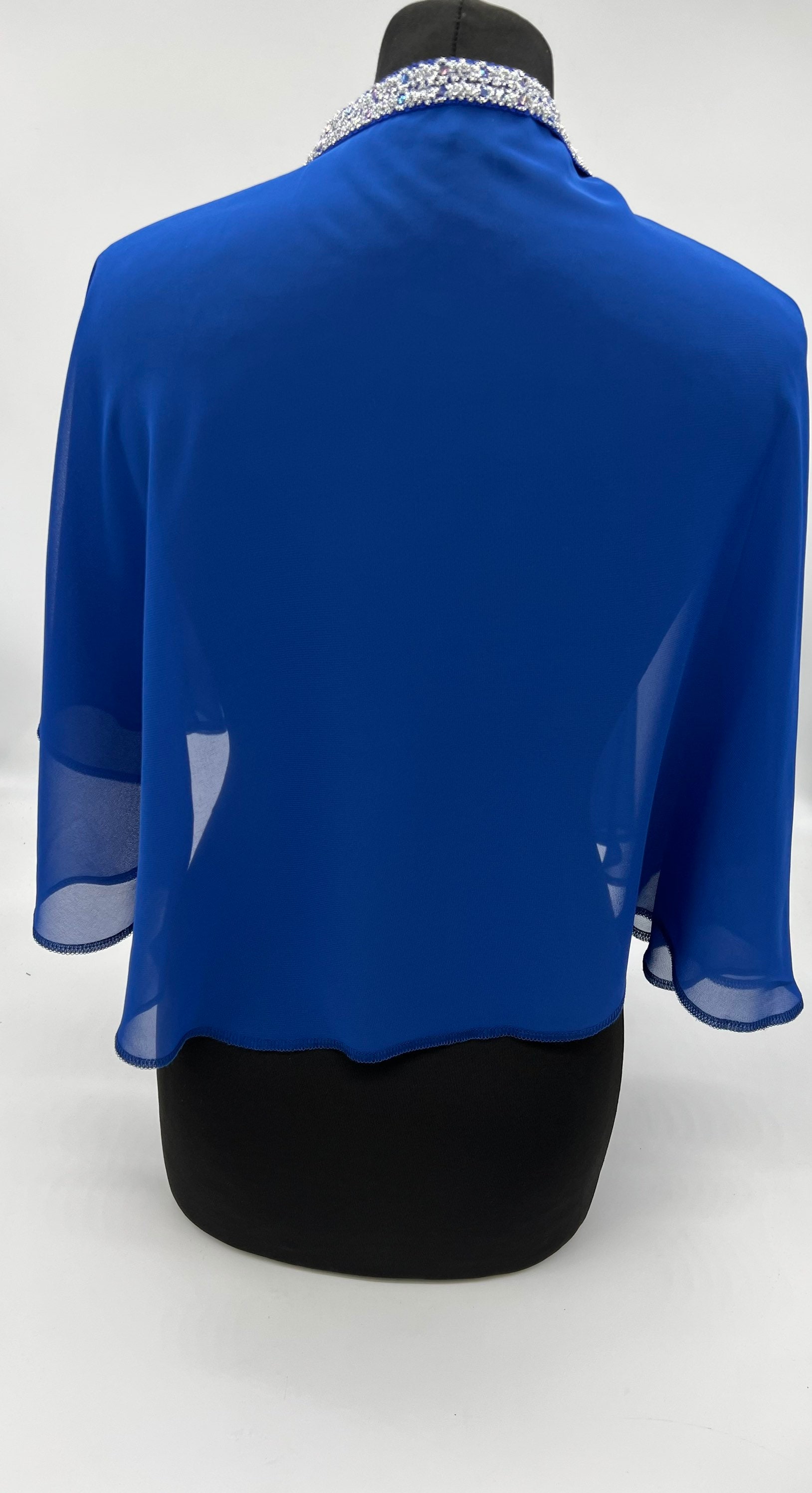 Royal Blue Chiffon Capelet, Bridal , Prom, Cruise,special Occasion ...