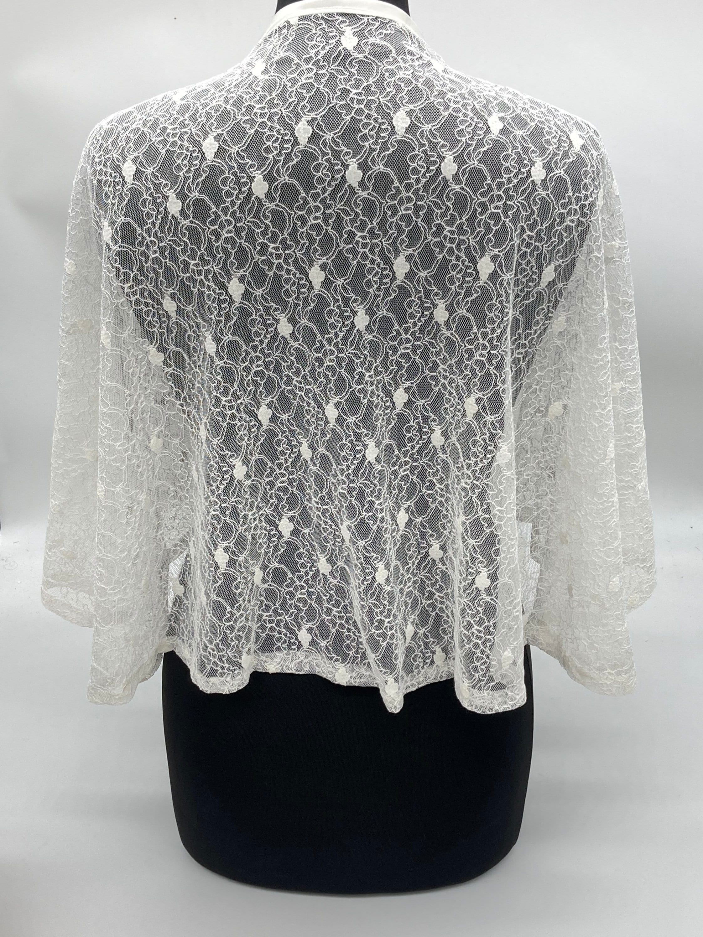 White Stretch Lace Capelet, Wedding, Bridal or Special Occasion Dress ...