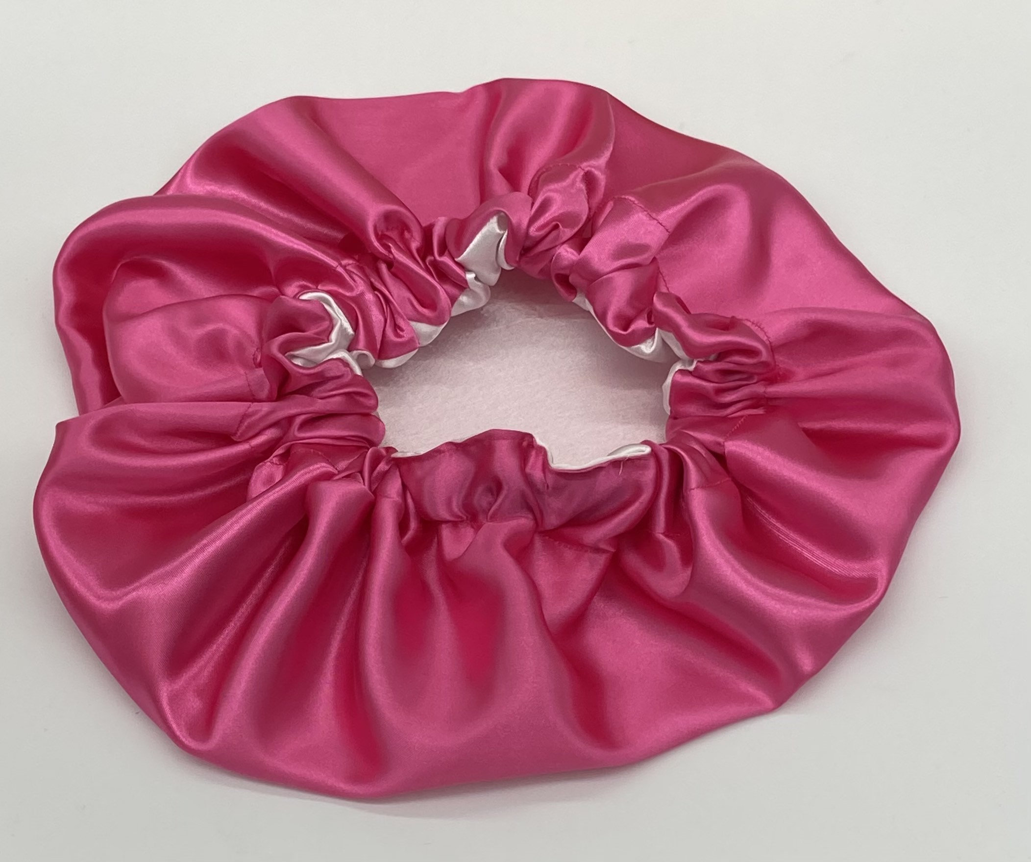 Reversible satin Bonnet Pink and white bridal bonnet for | Etsy