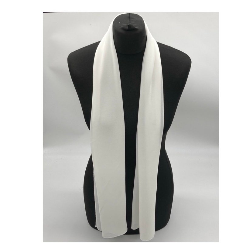 White Chiffon Scarf - Etsy