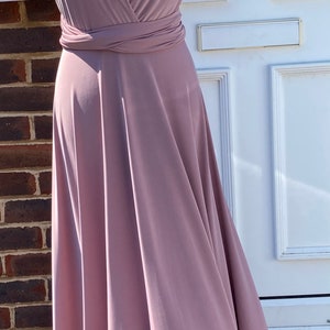 Dusty Pink Multi-way Dress, Bridesmaids Dress, Infinity Gown, Custom ...