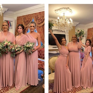 Dusty Pink Multi-way Dress, Bridesmaids Dress, Infinity Gown, Custom ...