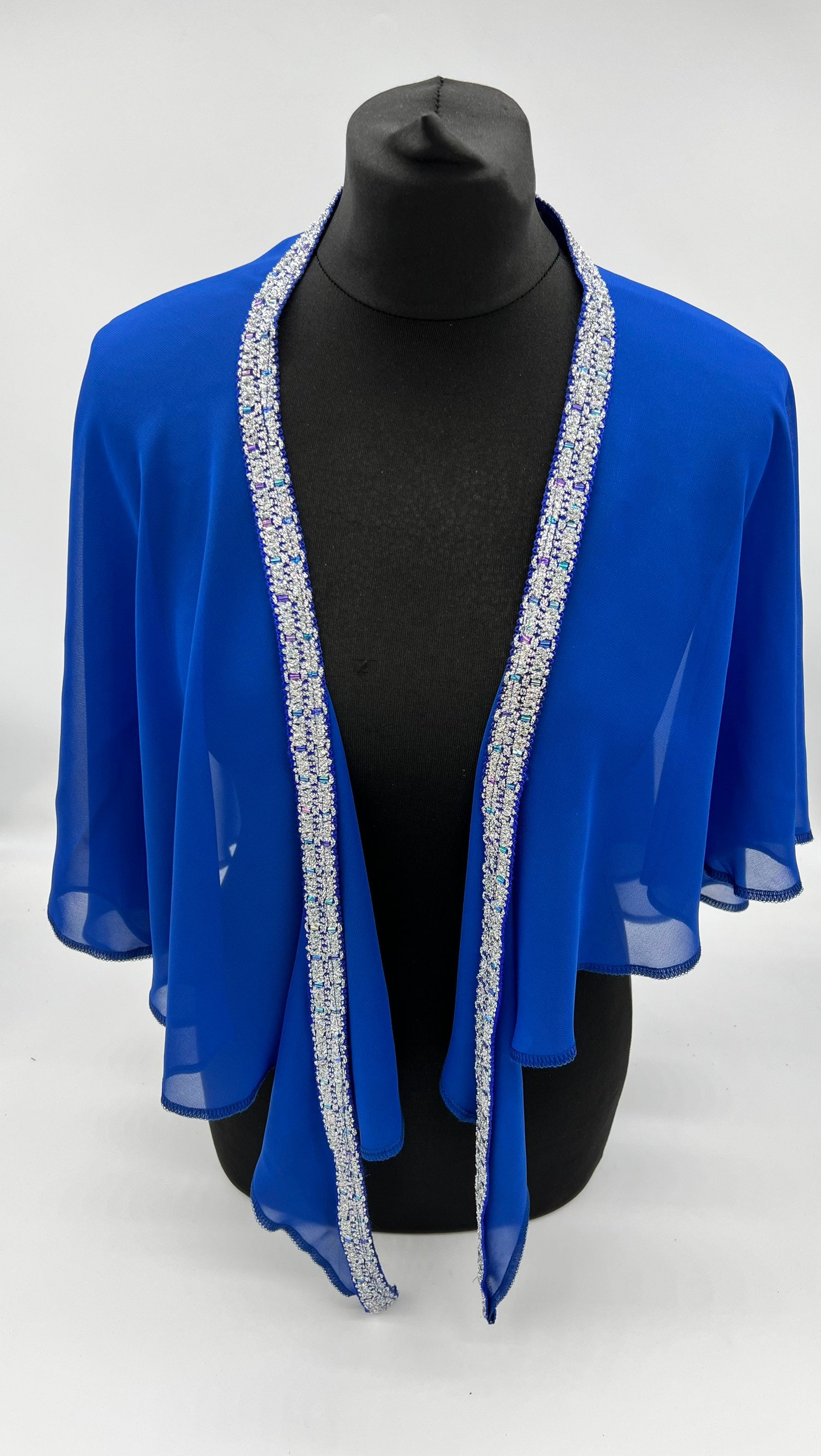 Royal Blue Chiffon Capelet, Bridal , Prom, Cruise,special Occasion ...