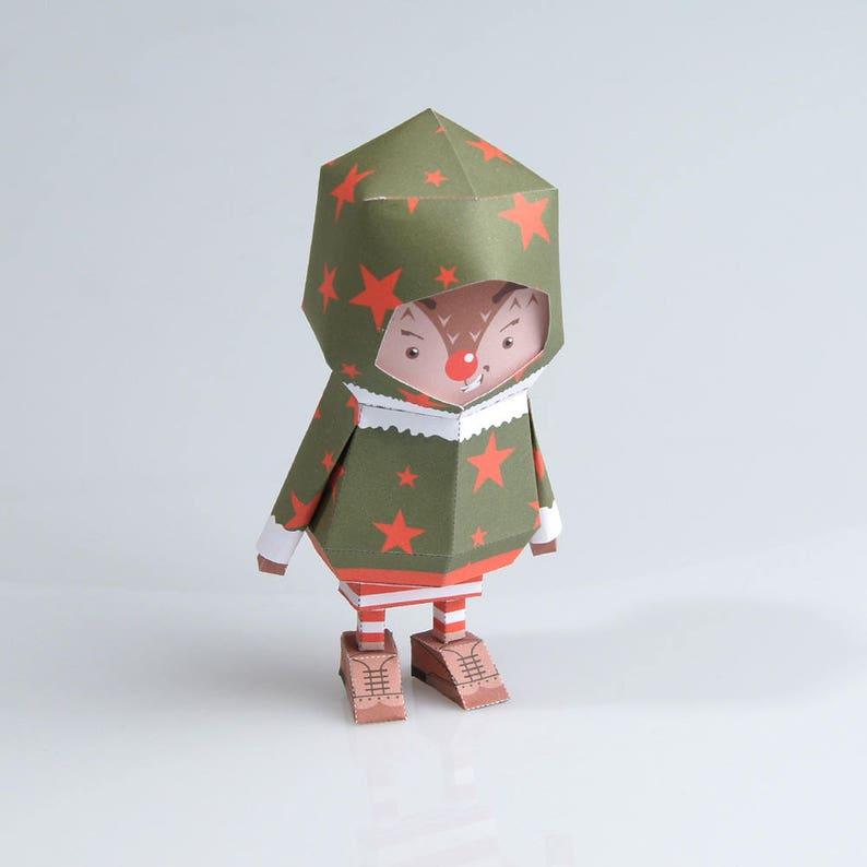 016_rudolph Paper Craft Origami Template Files Digital - Etsy