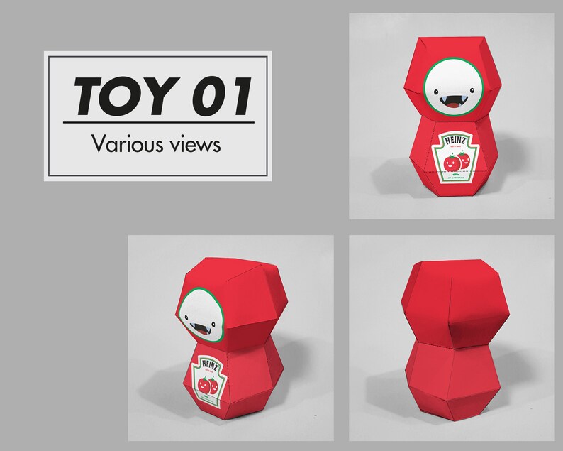 Ketchup Mustard Figure [ Paper Craft , Paper Toy, Origami , Couple Item ...