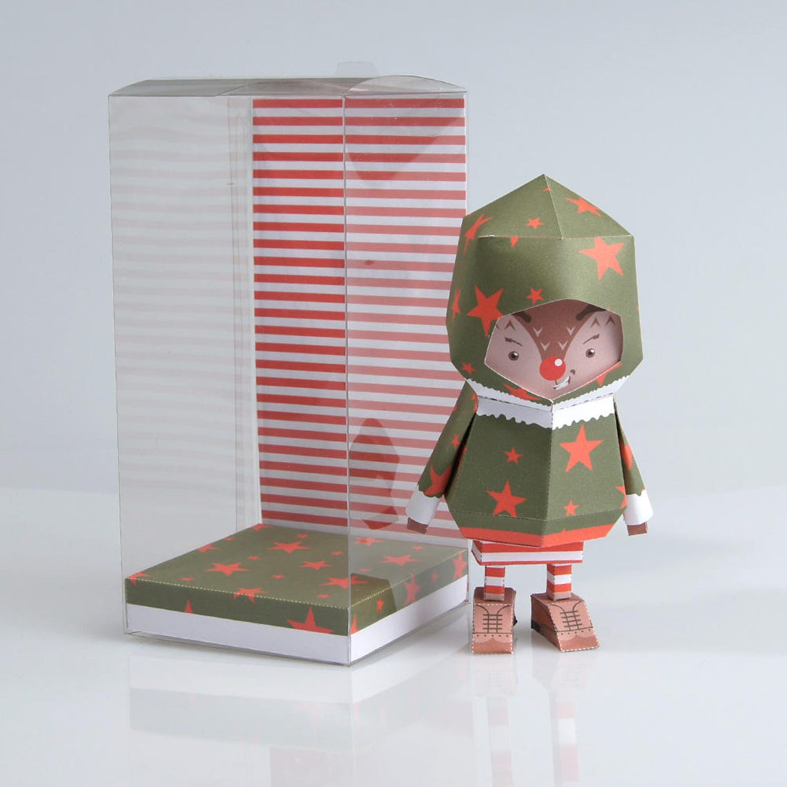 016_rudolph Paper Craft Origami Template Files Digital - Etsy