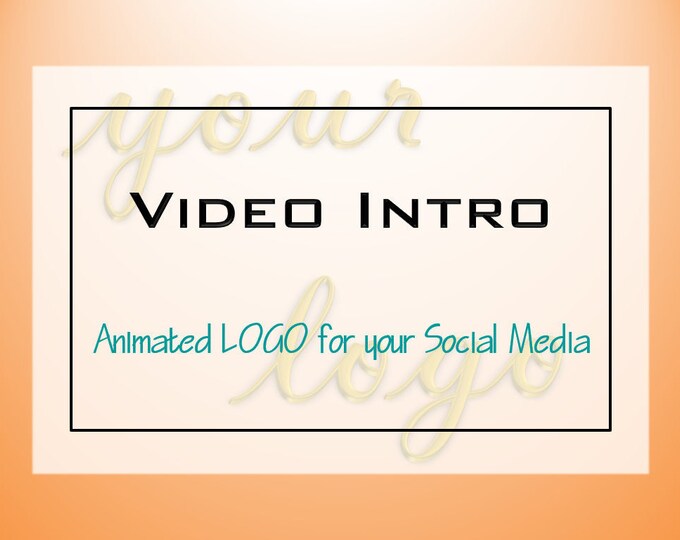 Video Intro, Youtube Intro, Youtube, Intro, Facebook Ads, Custom Logo ...