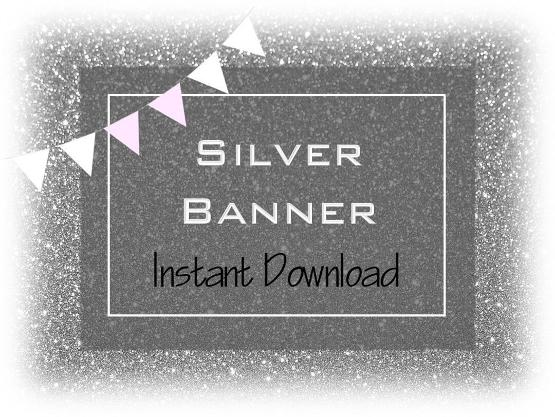 Silver Glitter Banner, Graduation Banner, Silver Birthday, Birthday ...