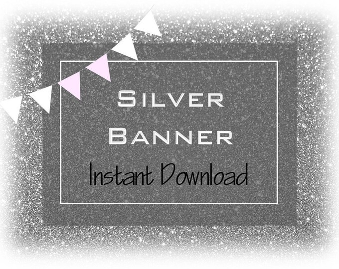 Silver Glitter Banner, Graduation Banner, Silver Birthday, Birthday ...