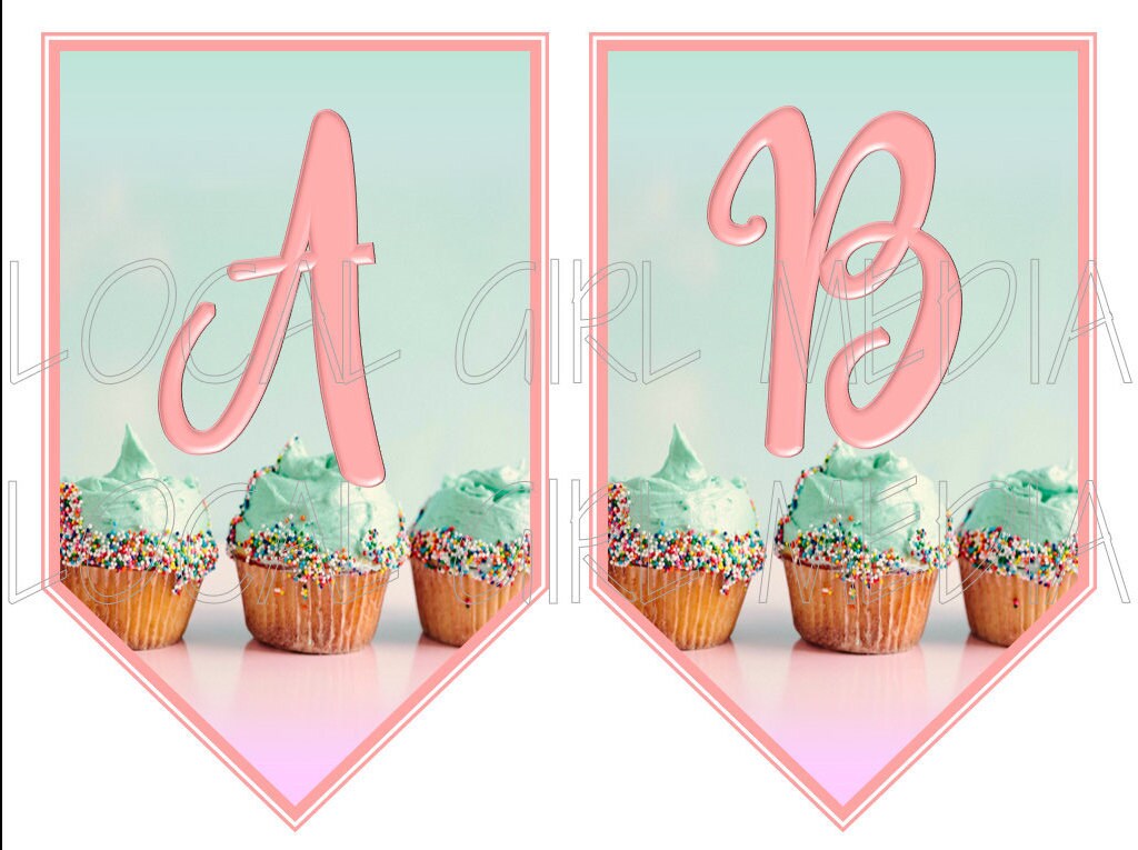 Cupcake Cupcake Banner Birthday Birthday Banner Bunting - Etsy