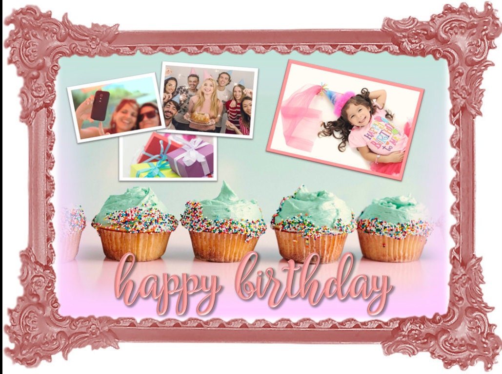 Birthday Guest Book Birthday Birthday Gift Cupcake Party - Etsy