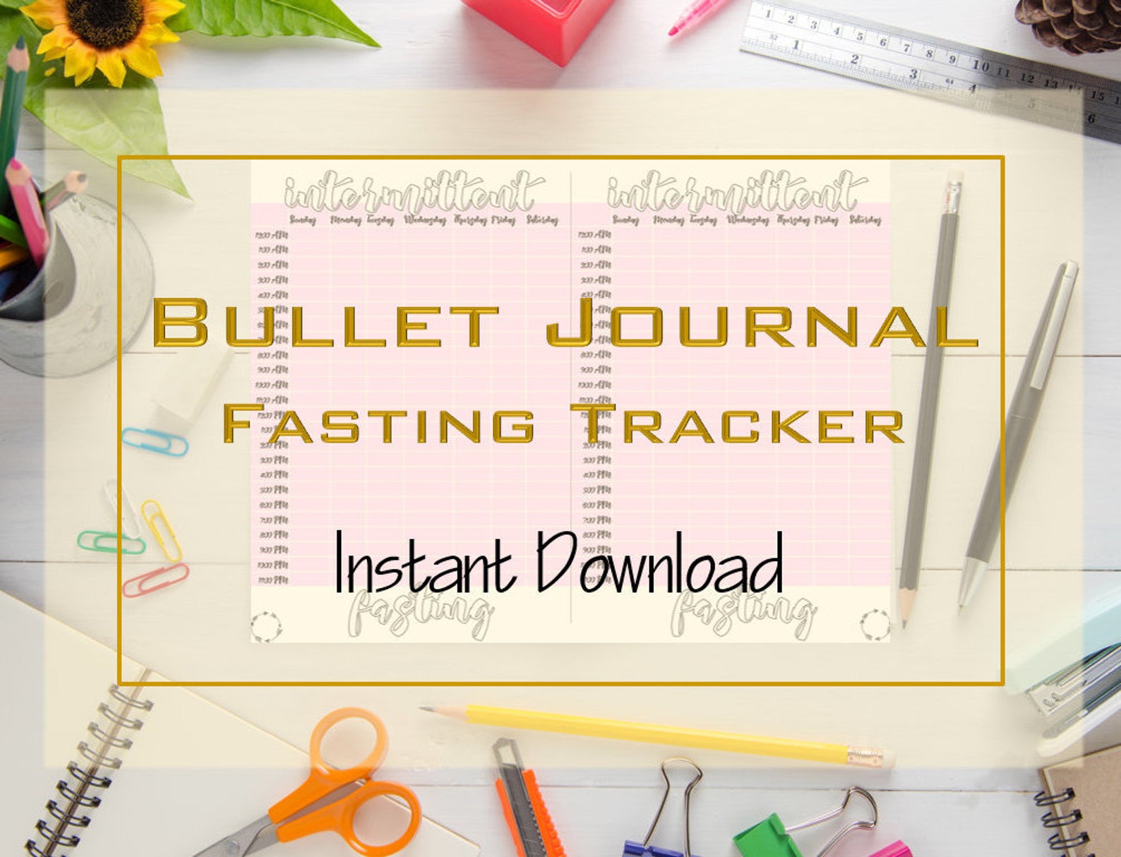 Bullet Journal Intermittent Fasting Fasting Tracker Fasting | Etsy