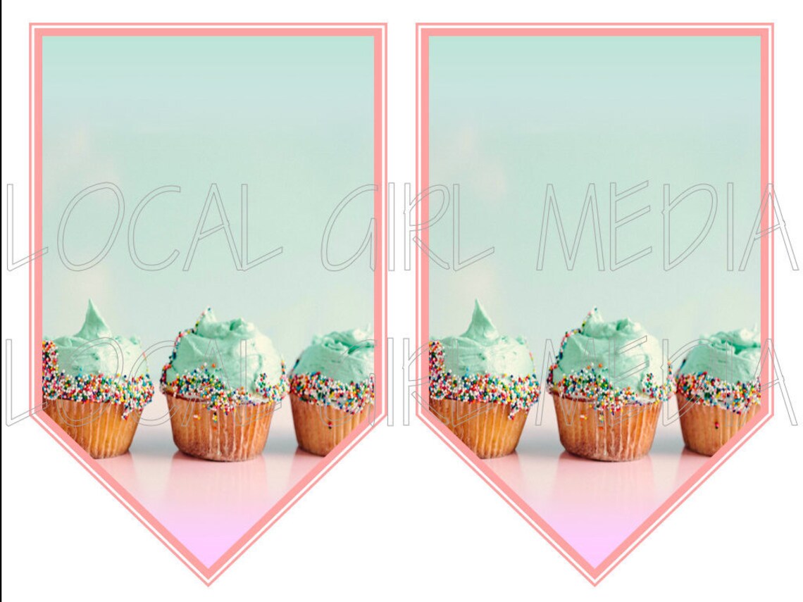 Cupcake Cupcake Banner Birthday Birthday Banner Bunting - Etsy