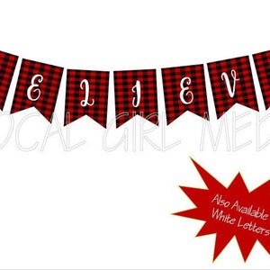 Plaid Letters, Banner, Buffalo Plaid, Christmas Banner, Birthday Banner ...