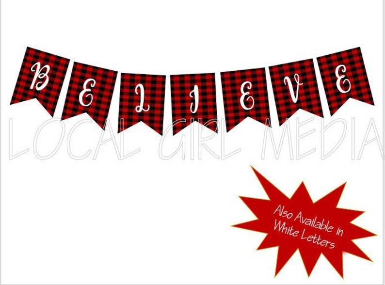 Plaid Letters, Banner, Buffalo Plaid, Christmas Banner, Birthday Banner ...