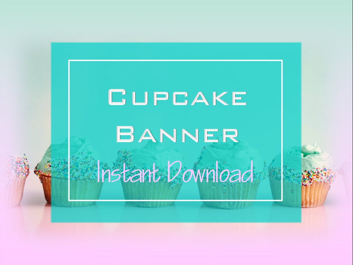 Cupcake Cupcake Banner Birthday Birthday Banner Bunting - Etsy