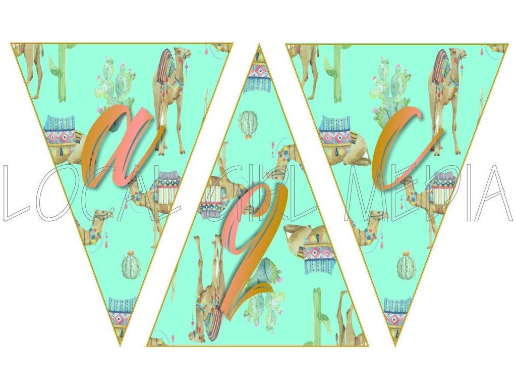 Camel Banner, Cactus Banner, Llama Party, Alpaca Banner, Custom Banner ...