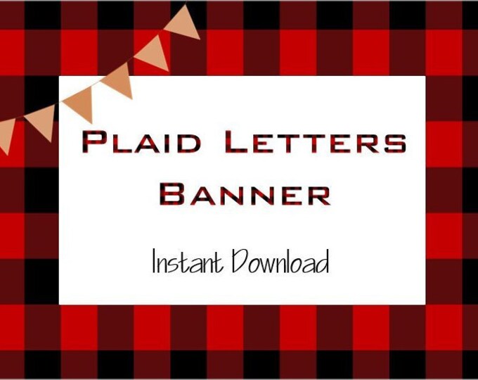 Plaid Letters, Banner, Buffalo Plaid, Christmas Banner, Birthday Banner ...