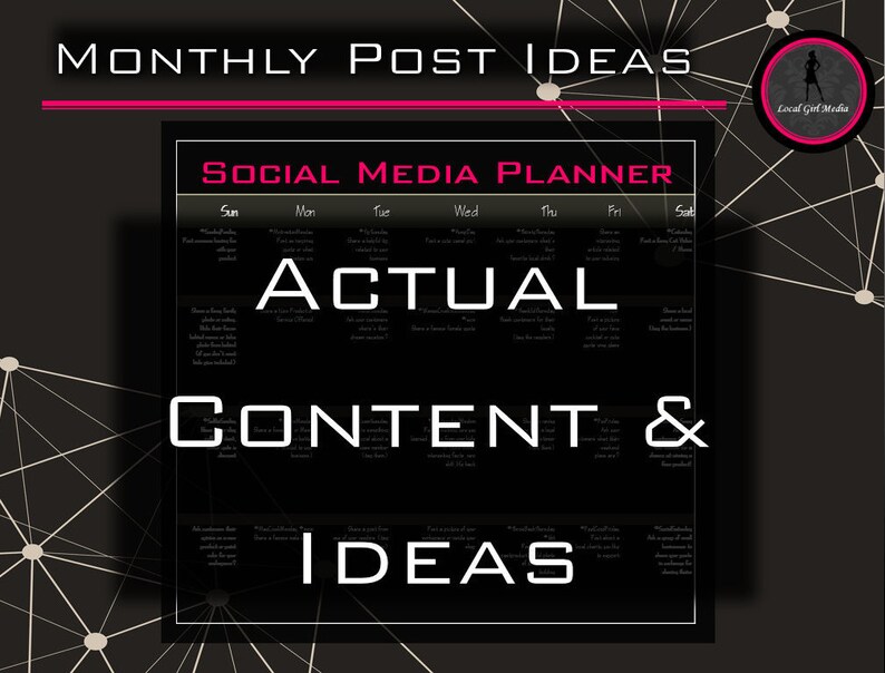 Content Calendar, Social Media Planner, Social Media, Post Ideas ...