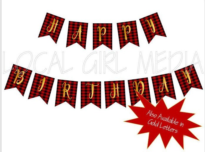 Plaid Letters, Banner, Buffalo Plaid, Christmas Banner, Birthday Banner ...