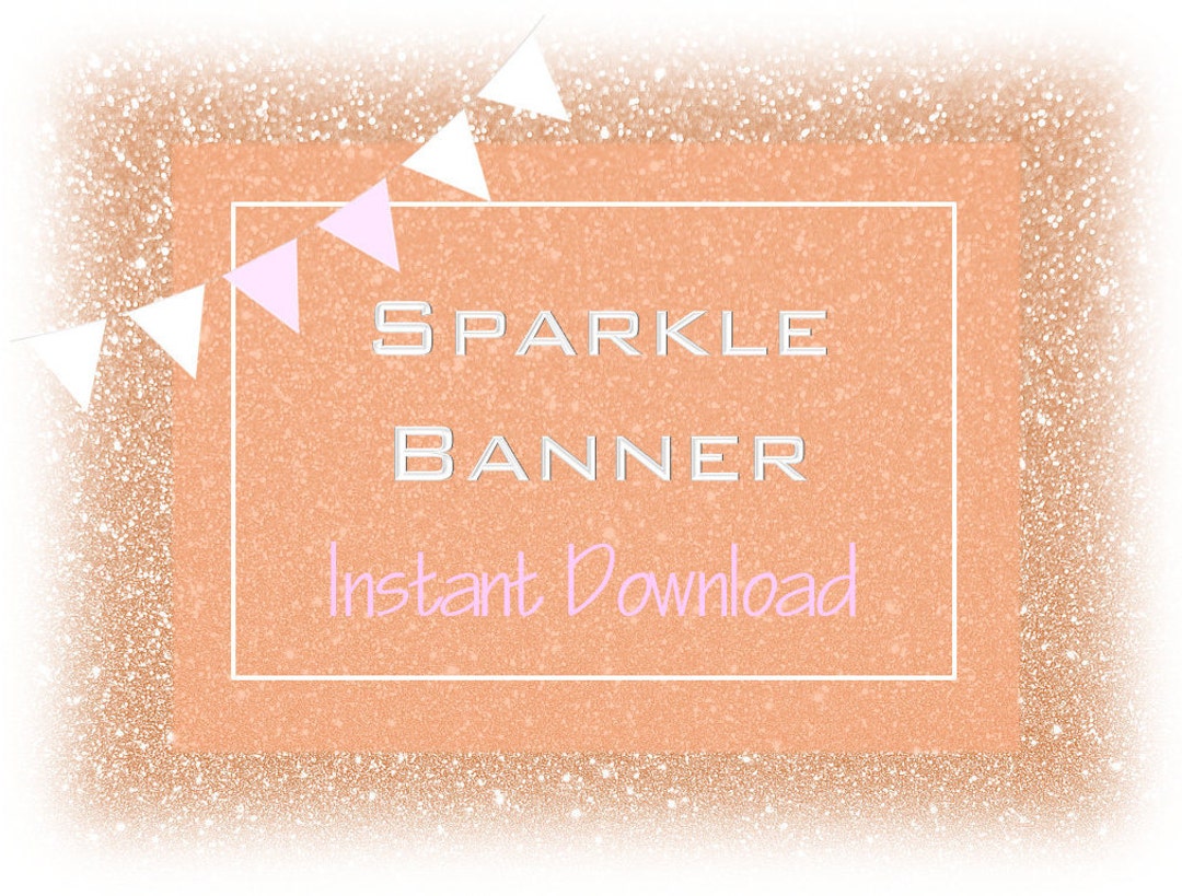 Pink Sparkle Banner, Glitter Banner, Birthday Banner, Birthday Party ...