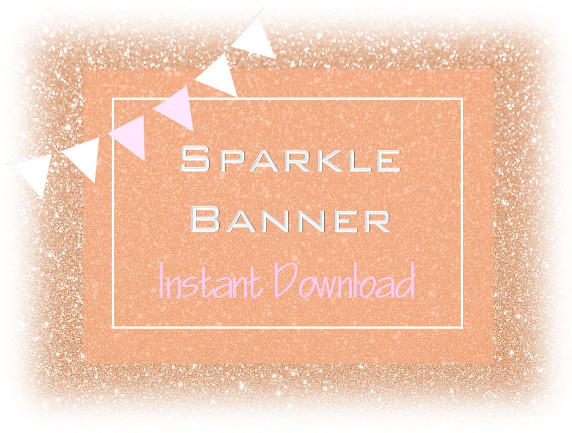 Pink Sparkle Banner, Glitter Banner, Birthday Banner, Birthday Party ...