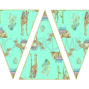 Camel Banner, Cactus Banner, Llama Party, Alpaca Banner, Custom Banner ...