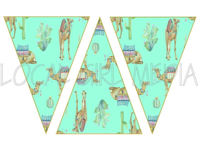 Camel Banner, Cactus Banner, Llama Party, Alpaca Banner, Custom Banner ...