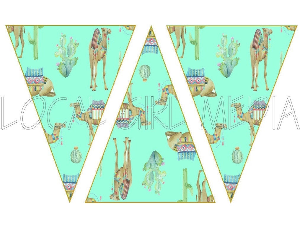 Camel Banner Cactus Banner Llama Party Alpaca Banner | Etsy