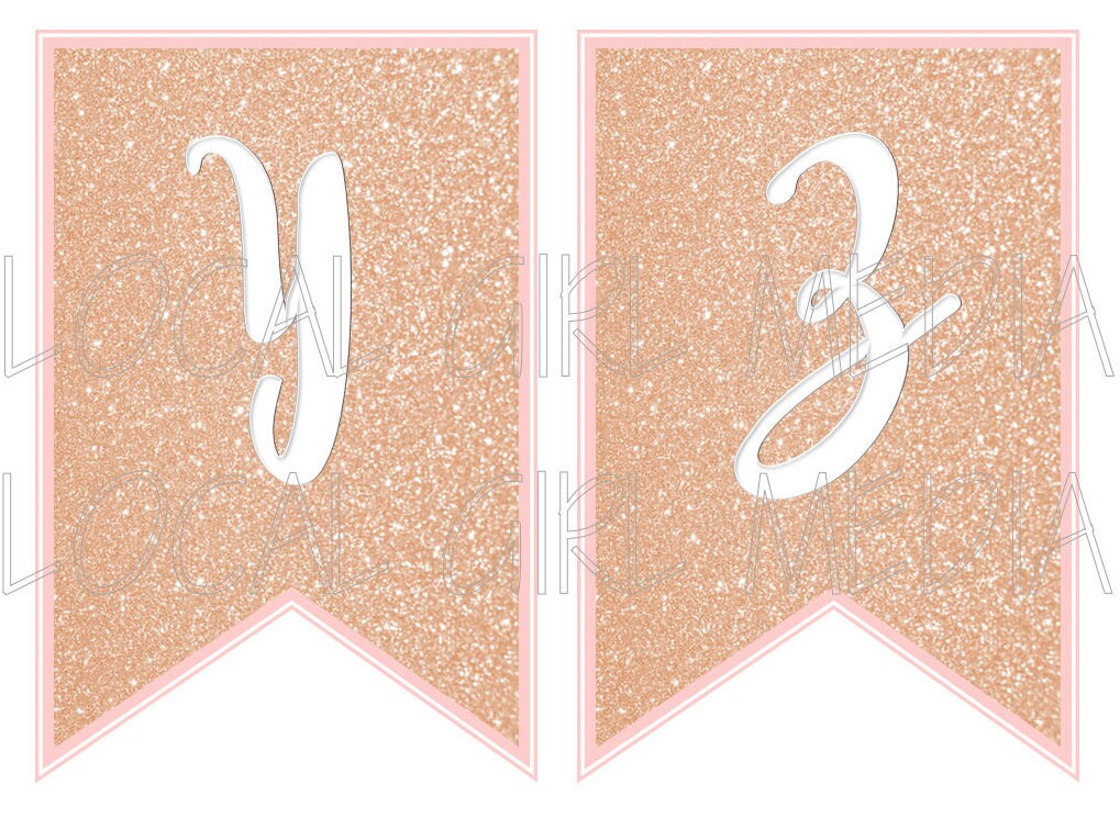 Pink Sparkle Banner, Glitter Banner, Birthday Banner, Birthday Party ...