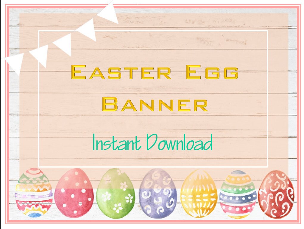 Easter Egg Banner Easter Decorations Custom Banner Party | Etsy