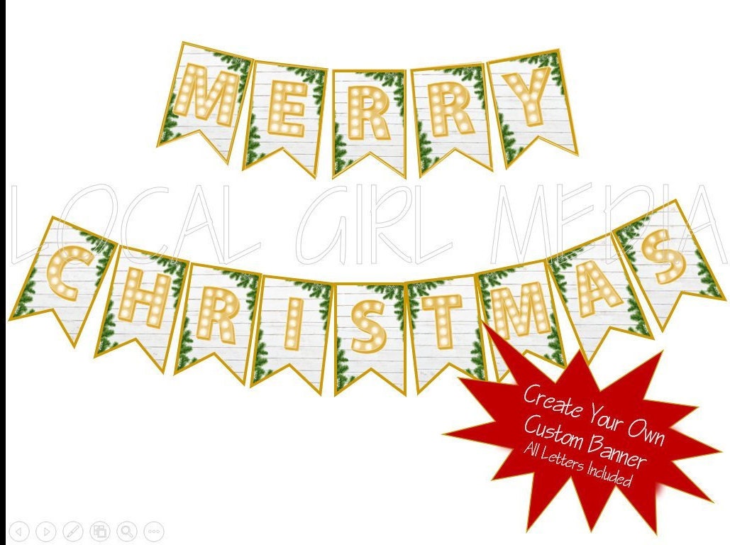 Merry and Bright Banner, Light Box Letters, Marquee Letters, Christmas ...