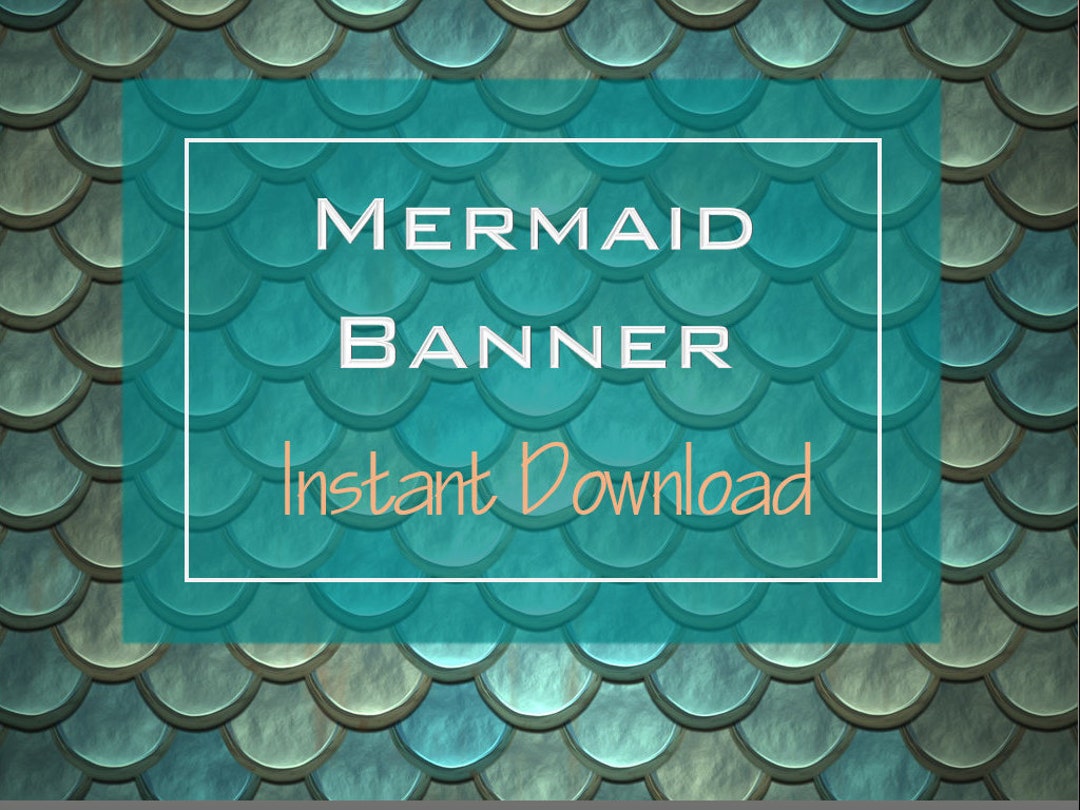 Mermaid Banner, Mermaid Party, Mermaid Scales, Mermaid Birthday ...