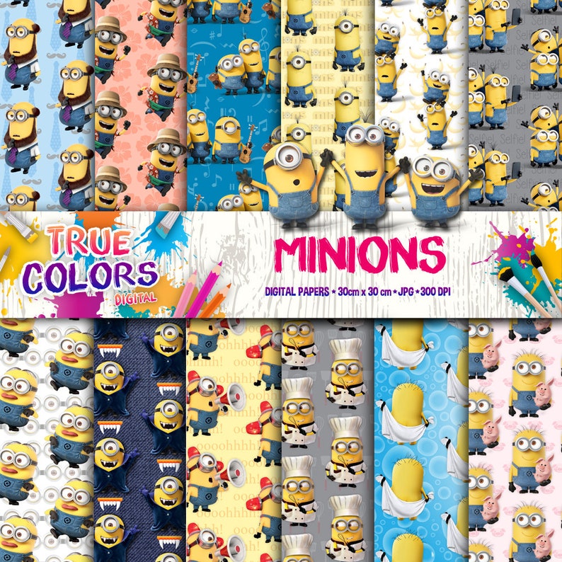 Minions Digital Paper Minions Minions Printable Minions | Etsy