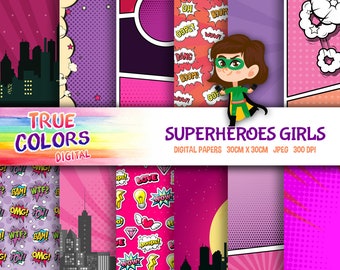 Angel Girls Digital paper and clip art set