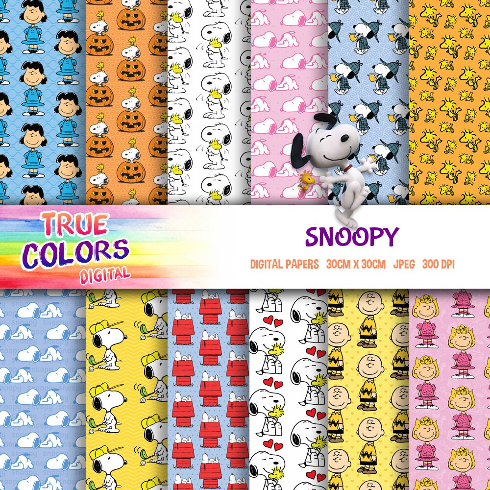 Snoopy Digital Paper snoopy birthday decoration snoopy | Etsy