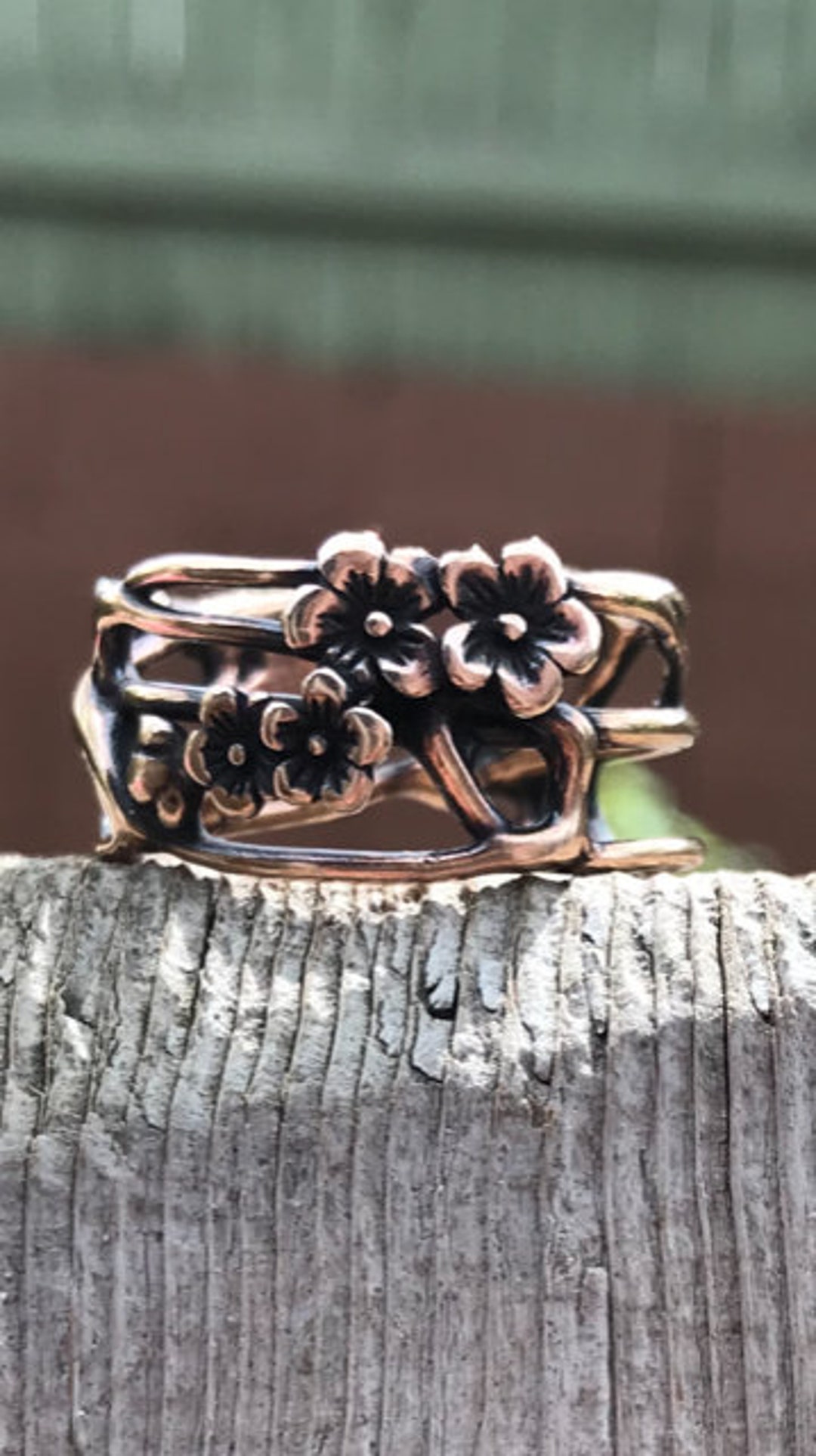 Copper Cherry Blossom Ring, Copper Ring, Nature Lover, Flower Ring ...