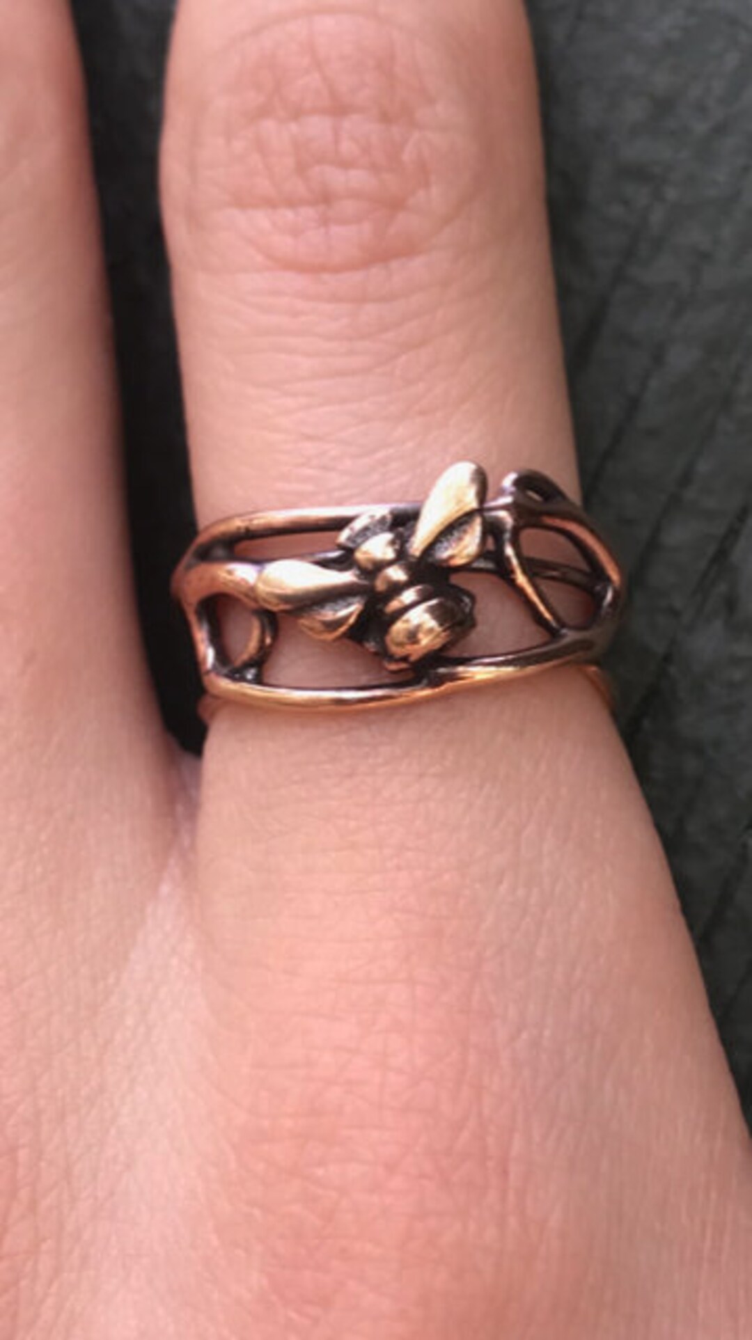 Entzückende Kupfer Biene Ring, Kupfer Ring, Natur Schmuck, frau ...