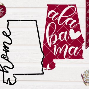 Alabama State Silhouette Home Bundle INSTANT DOWNLOAD Monogram ...