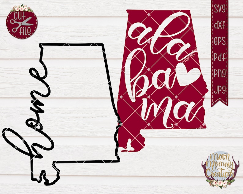 Alabama State Silhouette Home Bundle INSTANT DOWNLOAD Monogram | Etsy