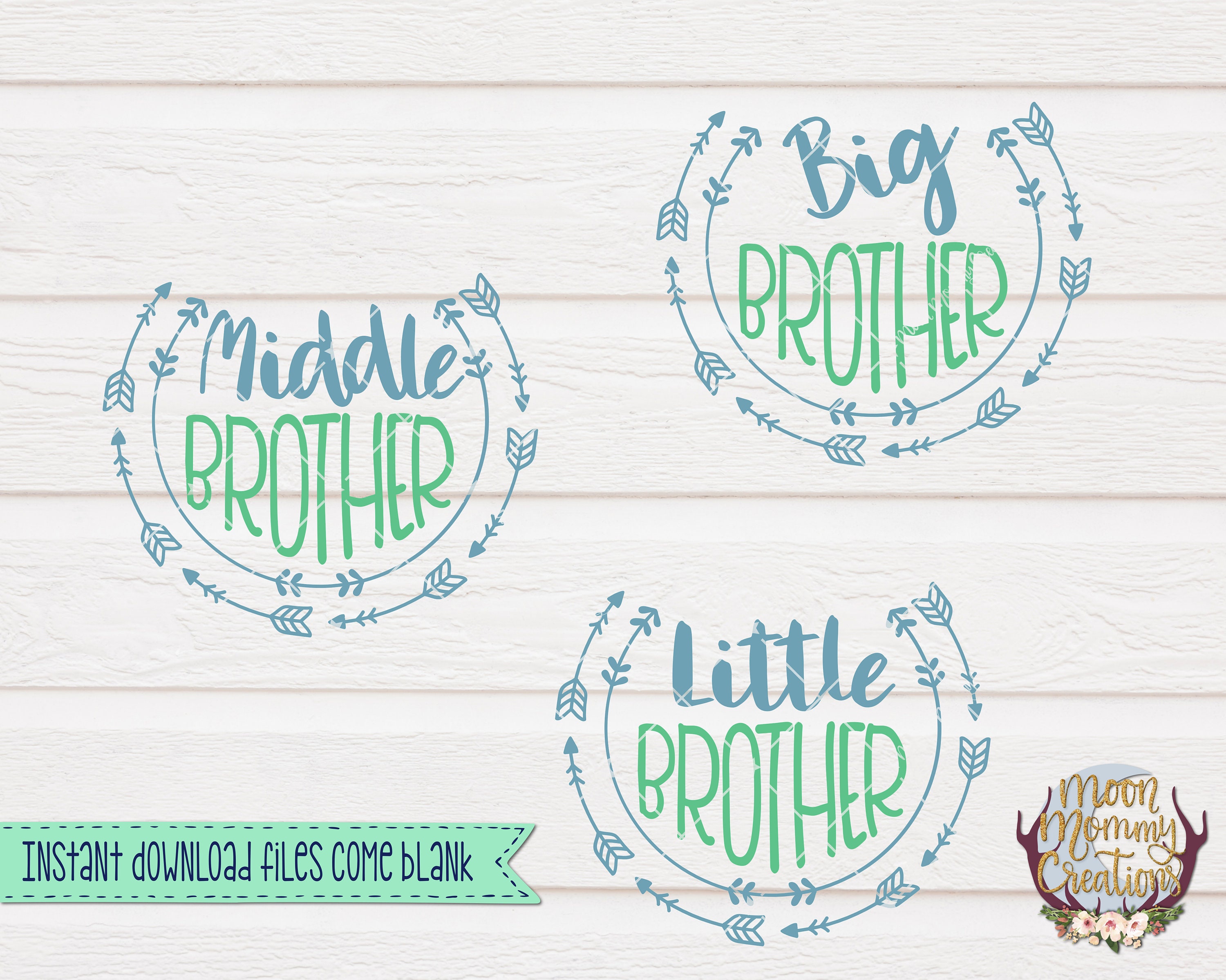 Big Middle and Little Brother Personalized Matching Digital | Etsy