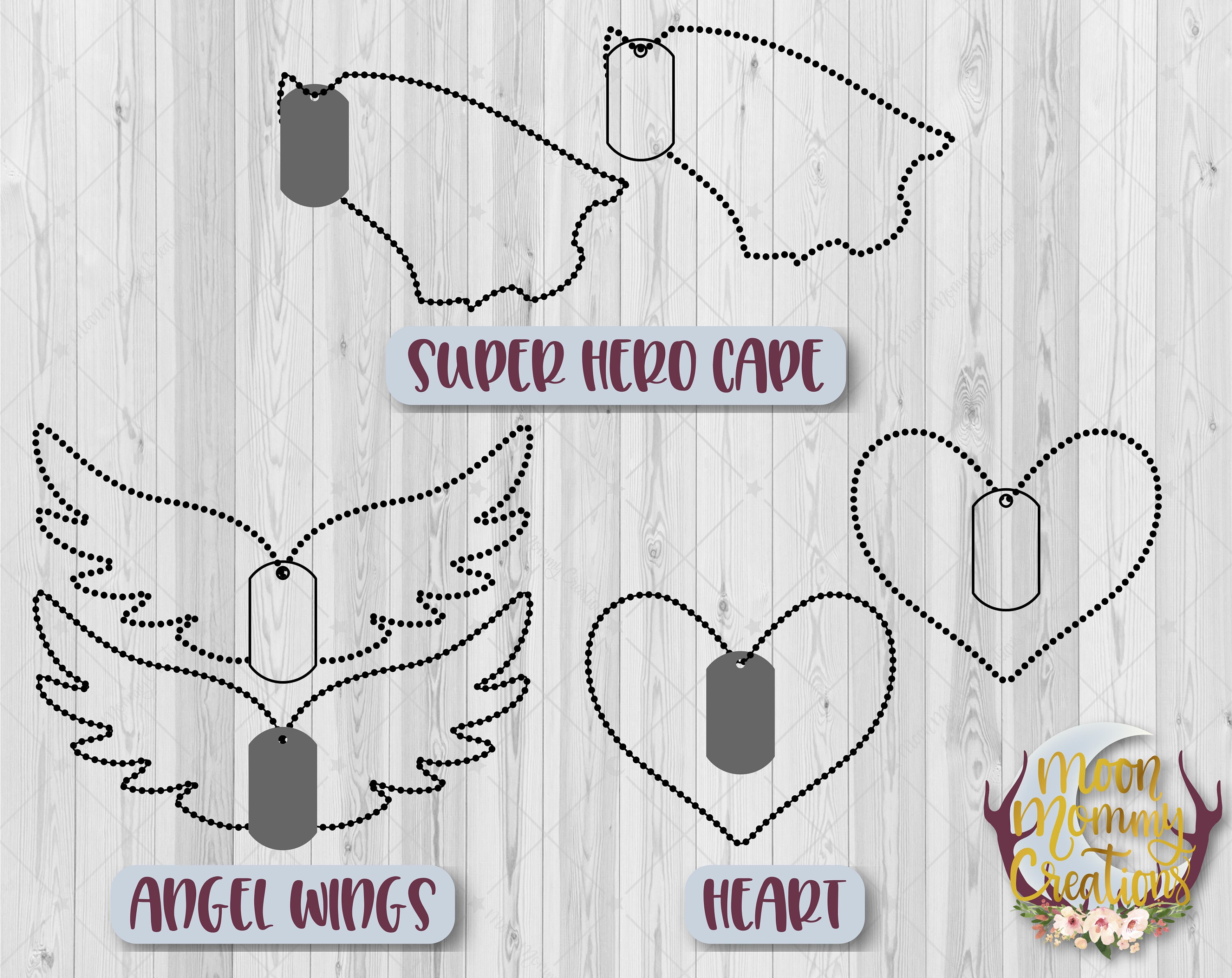 Dog Tags and Chains Design Bundle INSTANT DOWNLOAD Svg Dxf Eps | Etsy