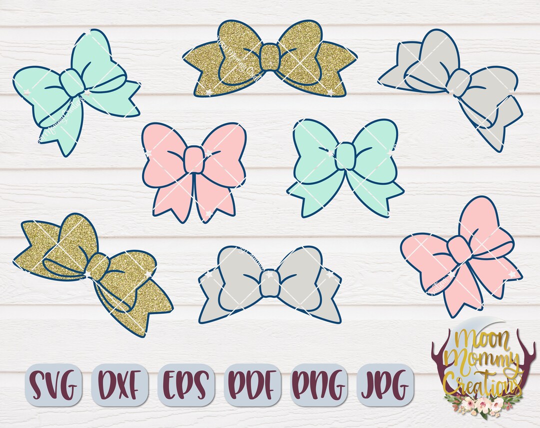 Cute Bow Bundle INSTANT DOWNLOAD Svg Dxf Pdf Png Jpg Girl Hair Bow ...