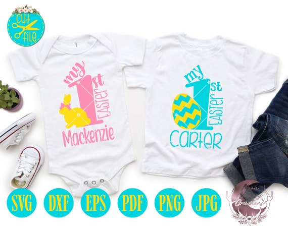 My First Easter 1st Year Baby Shirt Design Personalized - Etsy